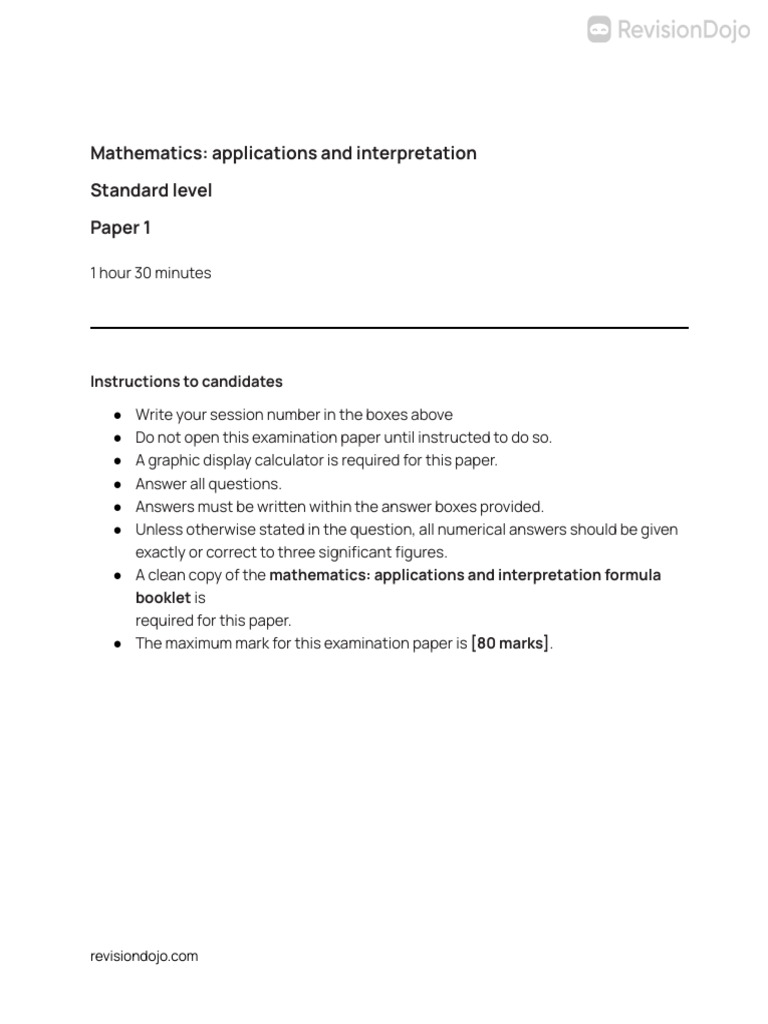 IB Math AI SL Paper 1 Overview | PDF | Volume | Speed
