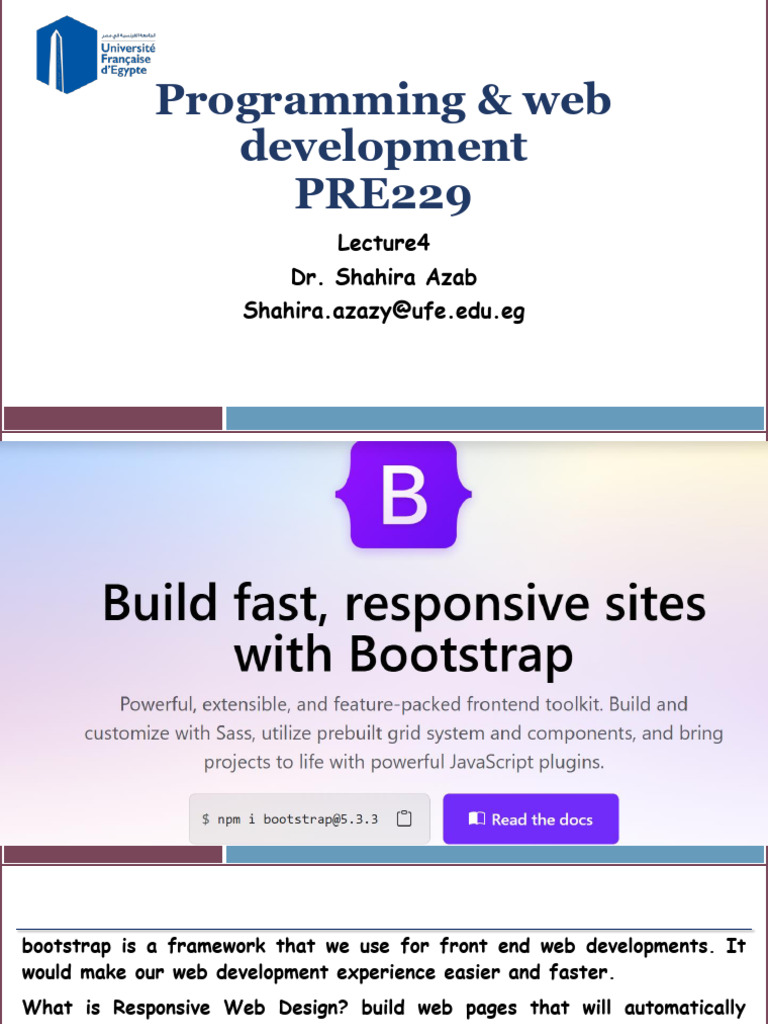 04-UFE_PRE229_2024-2025T1 BootStrap | PDF | Bootstrap (Front End Framework) | Web Development