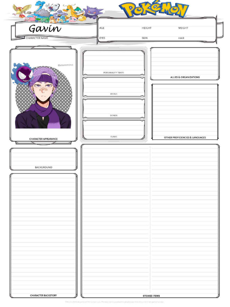 Poke Sheet, Gavin | PDF