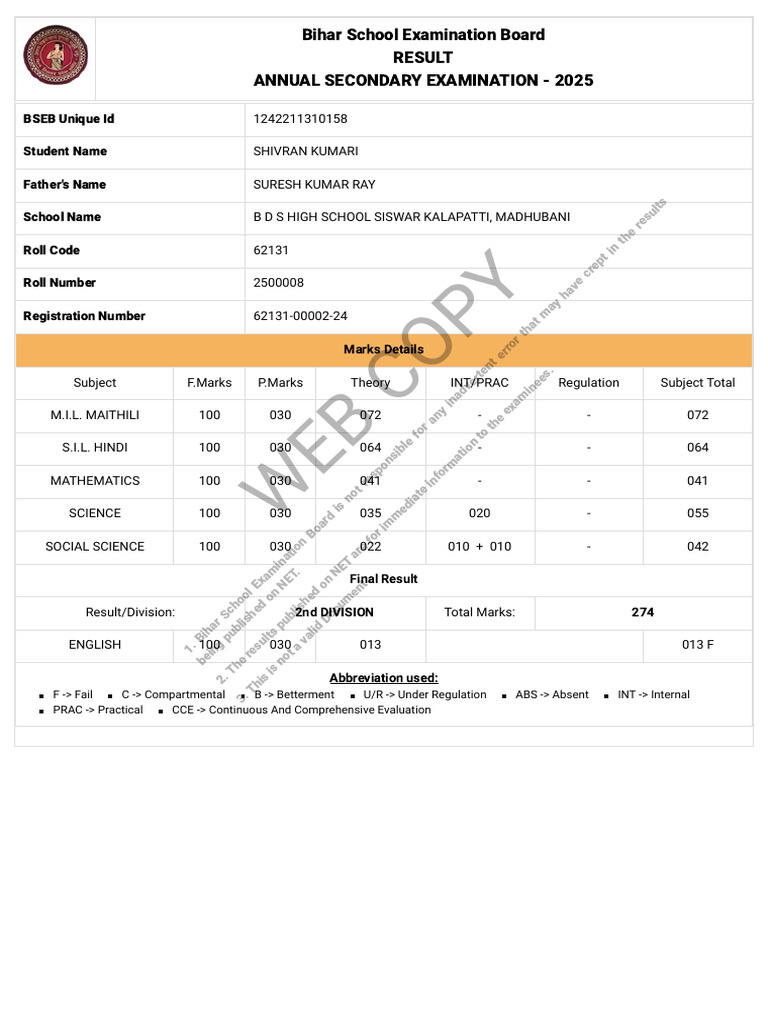 Secondary Annual Result 2025 | PDF | Vocational Education | Secondary ...