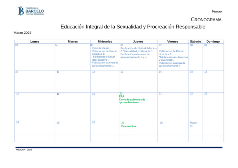 Cronograma ESI 2025 | PDF