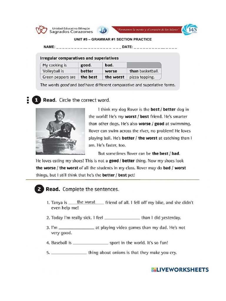 irregular comparatives and superlatives | PDF