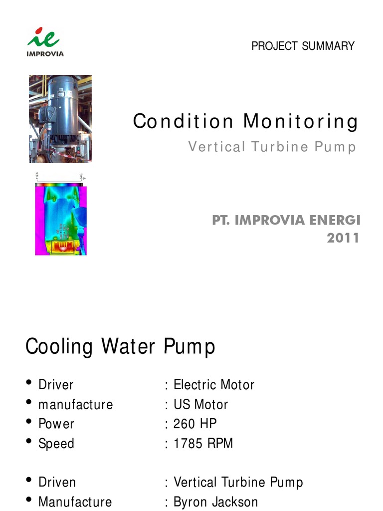 Vertical Turbine Pump Condition Monitoring | PDF