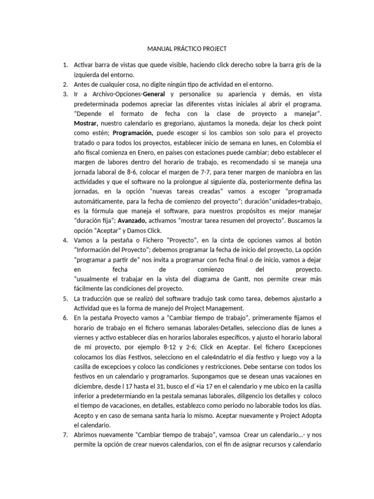 Manual Project1 | PDF