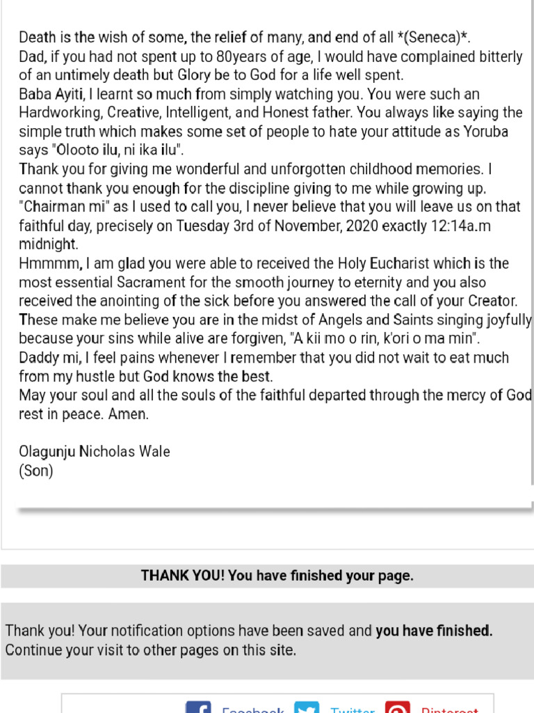 Tribute To My Dad | PDF