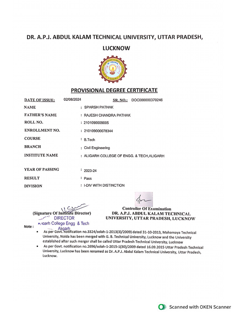 Provisional Degree | PDF