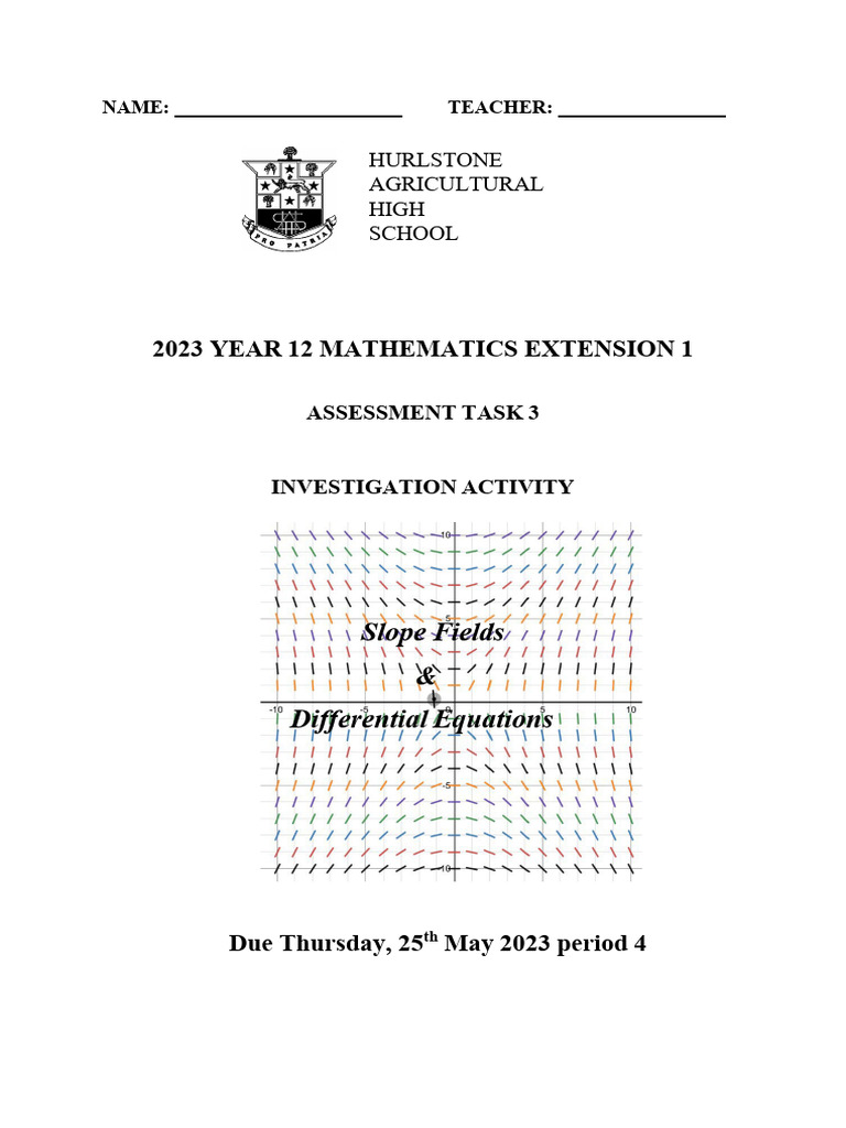 2023 Y12 X1 Task 3 Investigation Task 3 Final | PDF | Tangent | Derivative