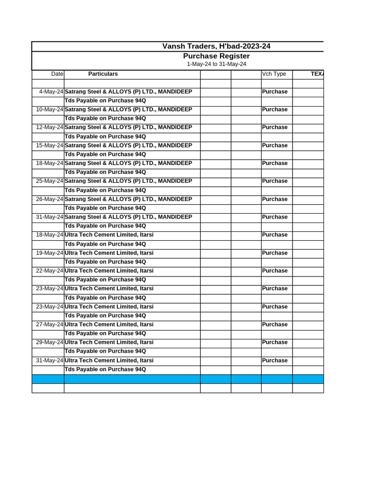 Vansh Traders Tcs May 94q | PDF | Building Materials | Materials