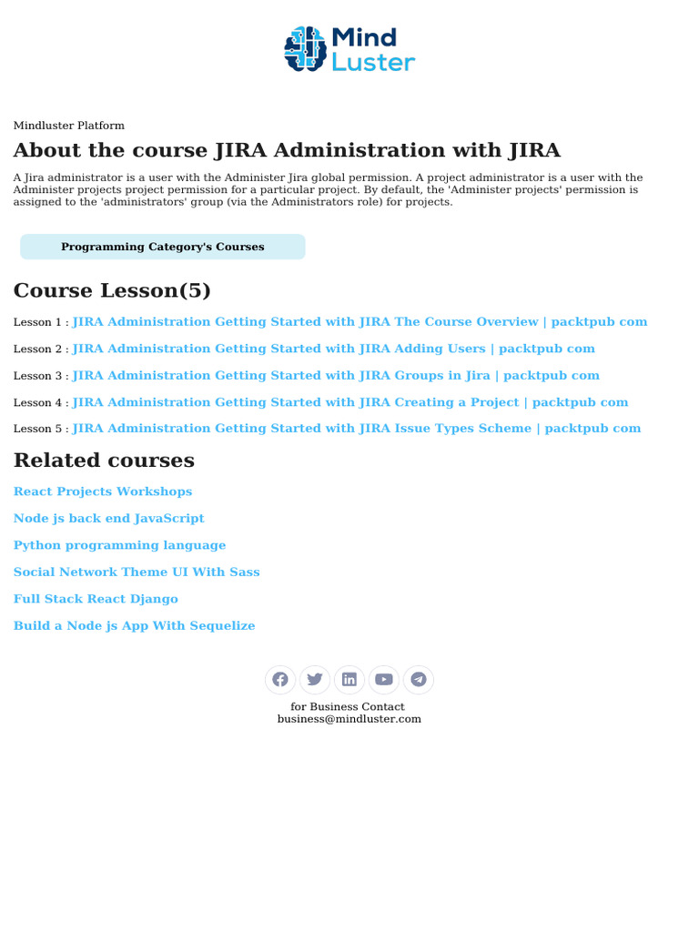 JIRA Administrator Training Course | PDF