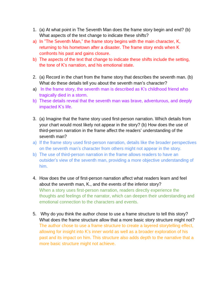 The Seventh Man Craft & Structure (147 #1-5) | PDF