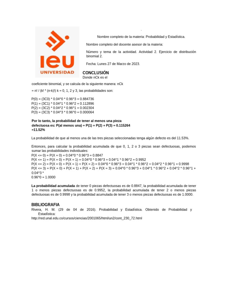 Probabilidad y Est Act 2 Eje 2 | PDF