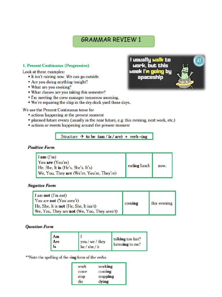 Present Simple vs Continuous Exercises | PDF