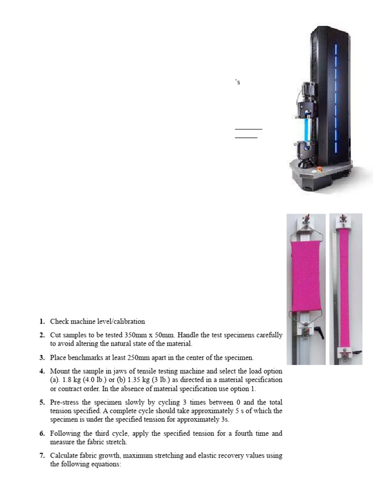 Ex-11 To Determine The Stretch and Recovery of Woven Fabrics 30-4-25 ...