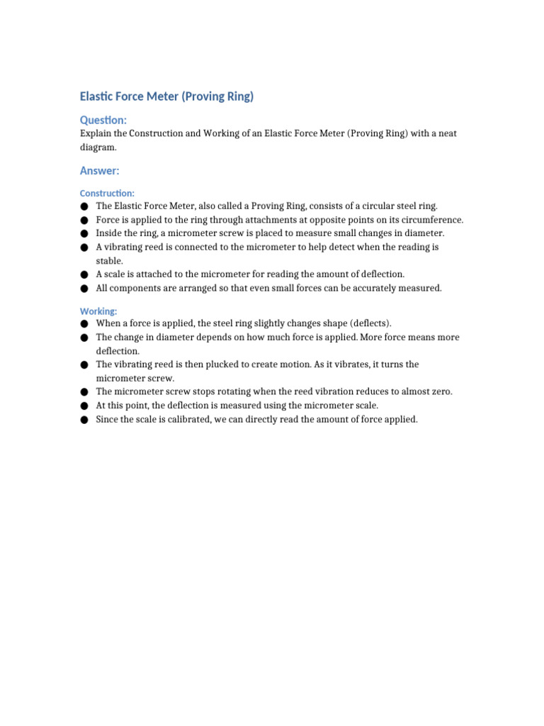 Elastic Force Meter Easy Explanation | PDF