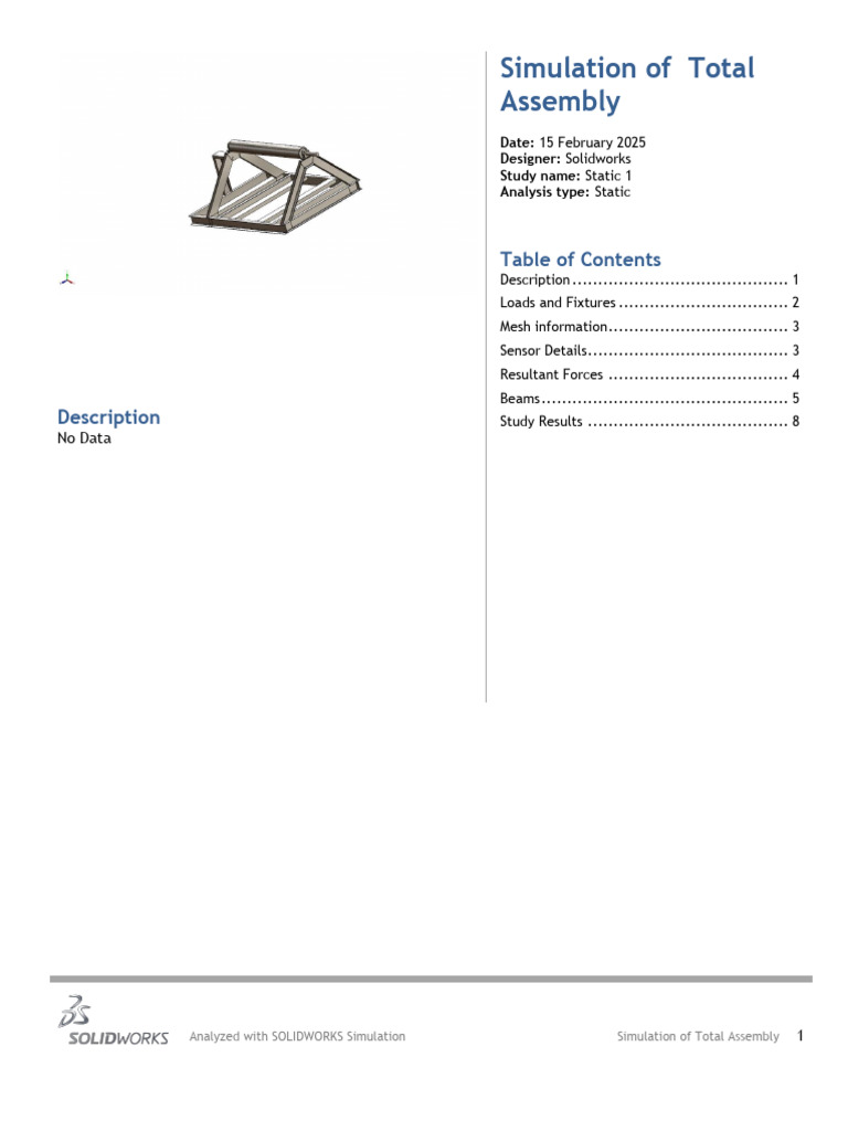 Total Assembly Static Simulation Results | PDF | Bending | Mechanics