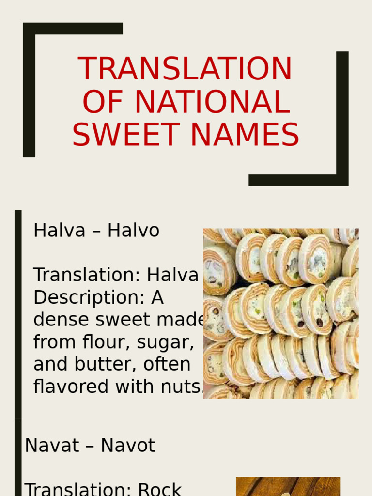 Translation of National Sweet Names | PDF