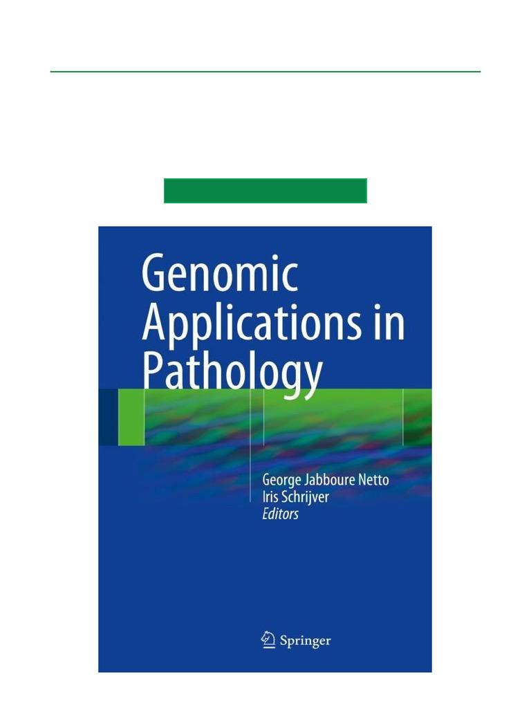 Genomic Applications in Pathology All Chapters Included | PDF | Dna ...