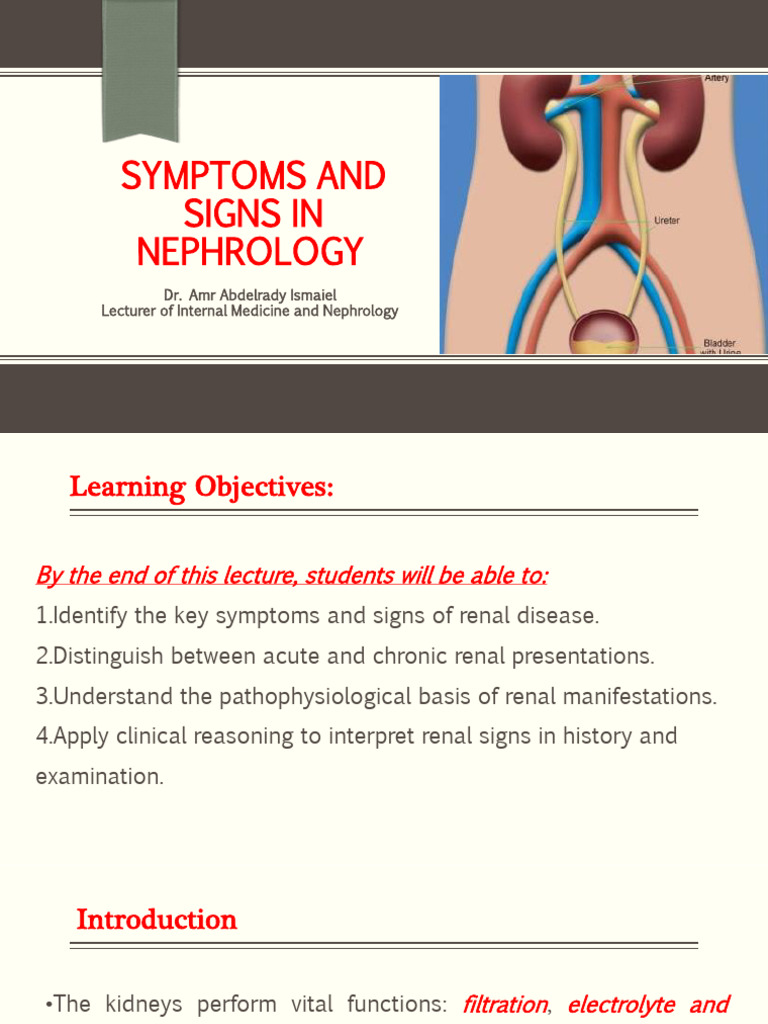 Symptoms and Signs in Nephrology | PDF | Kidney | Kidney Disease