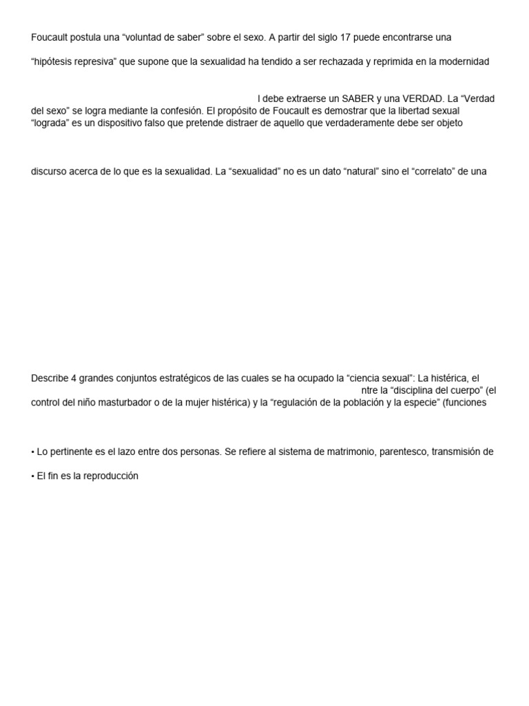 Foucault Postula Una | PDF | Verdad | La sexualidad humana