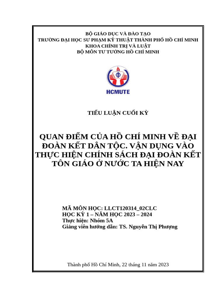 tiểu luận tthcm | PDF