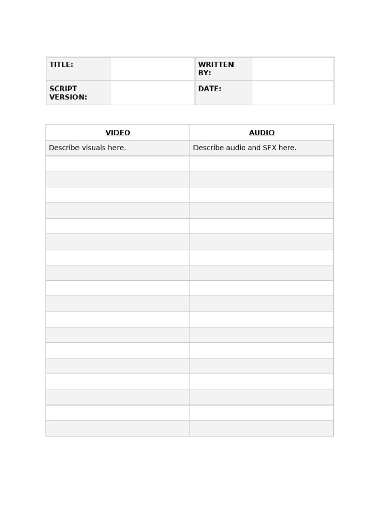 A - V Script Template | PDF