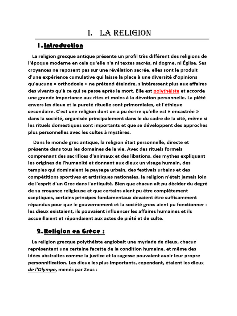 Religion et mythologie de la Grèce antique | PDF | Mythologie grecque ...