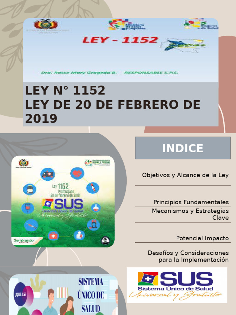 Presentación Ley 1152 | PDF | Sustentabilidad | Infraestructura