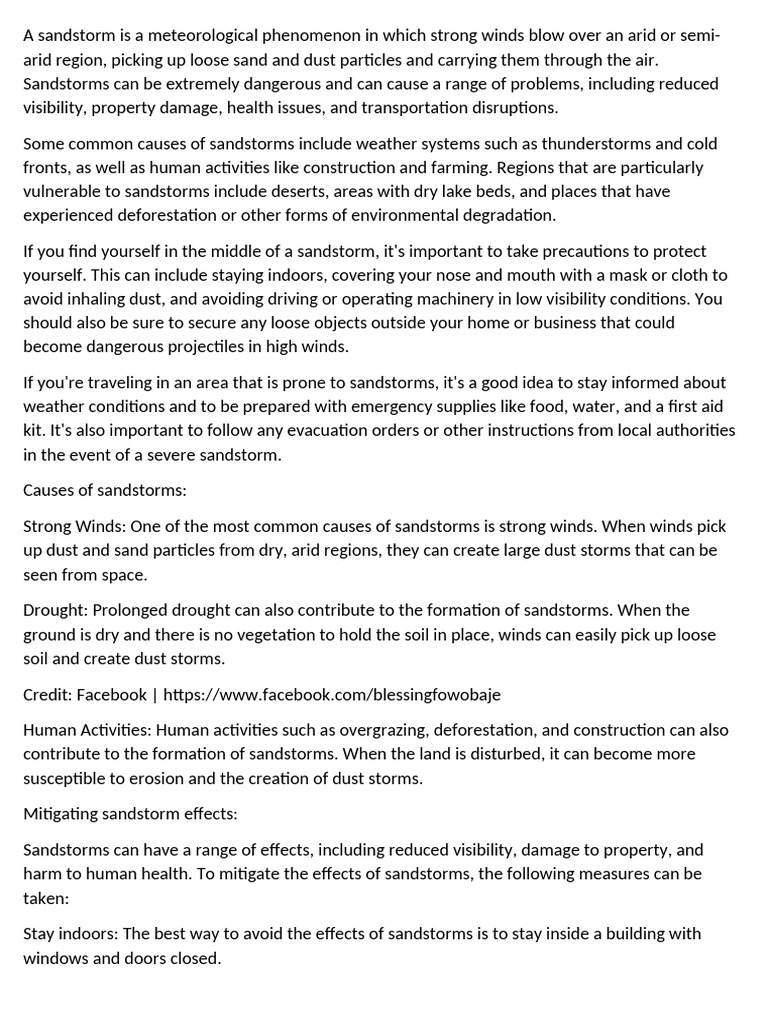 A Sandstorm is-WPS Office | PDF | Meteorological Phenomena | Natural Environment