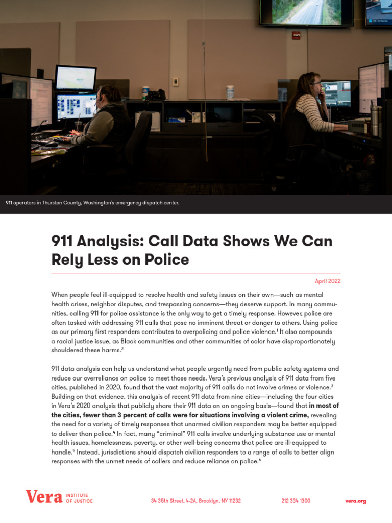 911 Analysis We Can Rely Less On Police | PDF | Police | Crimes