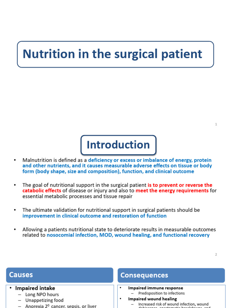 Surgical Nutrition and Patient Outcomes | PDF | Malnutrition | Body ...