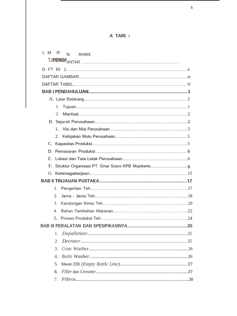 laporan pkl kating sosro | PDF