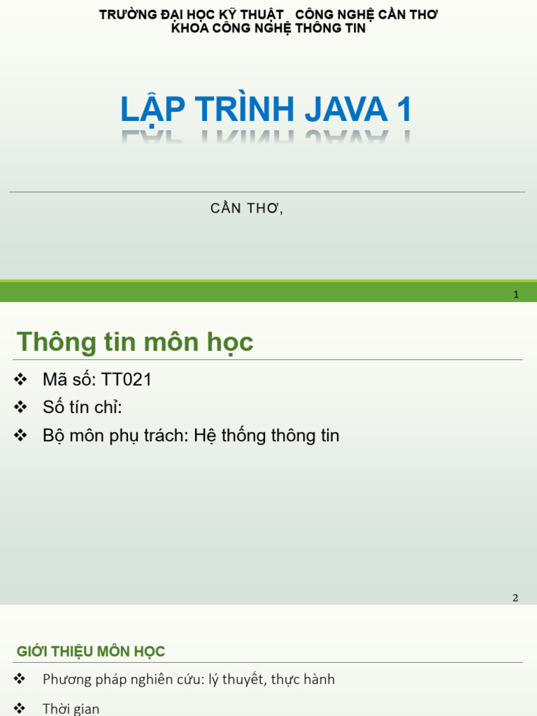 Chuong 1 - Tong Quan Java | PDF