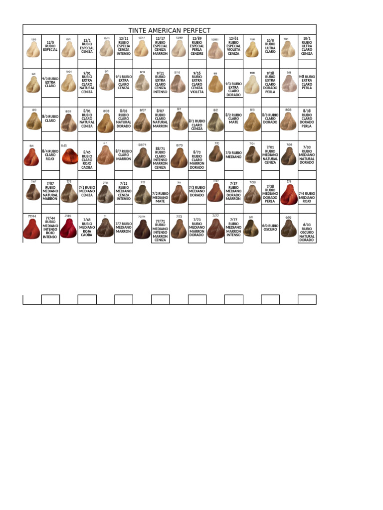 Tinte American Perfect | PDF | Rubio | Arco iris