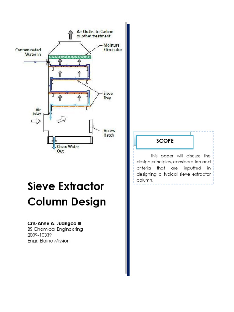 Sieve Extractor Column Design Guide | PDF | Liquids | Pressure