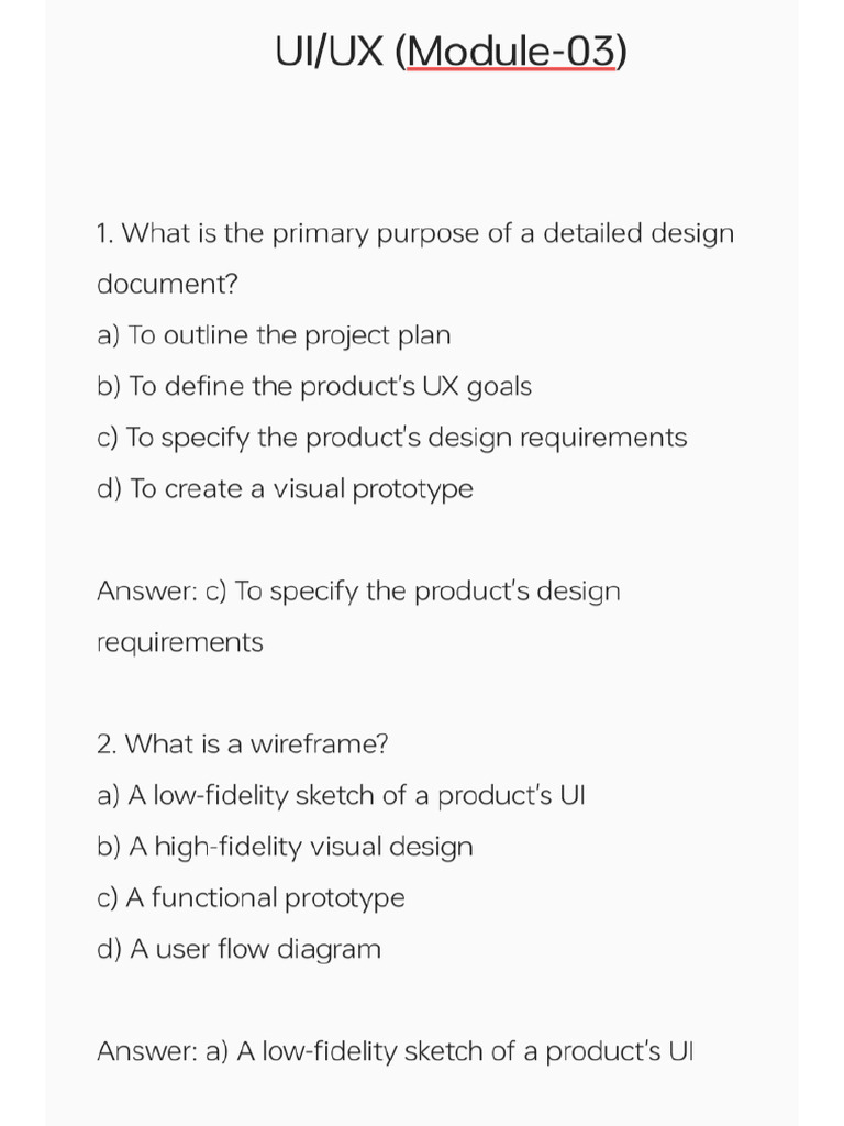 UI - Ux Module - 3 Mcq-S | PDF