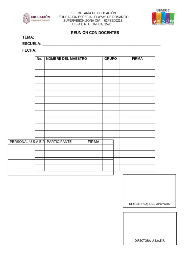Reunión Con Padres de Familia Firma | PDF