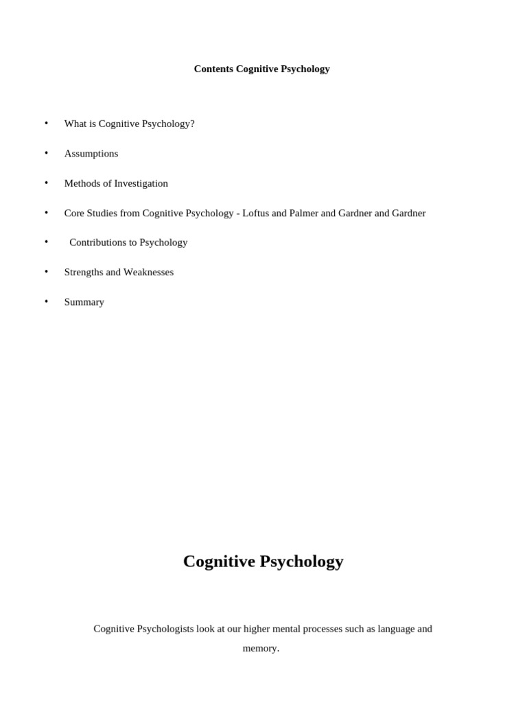 Cognitive Psychology | PDF | Psychology | Cognition