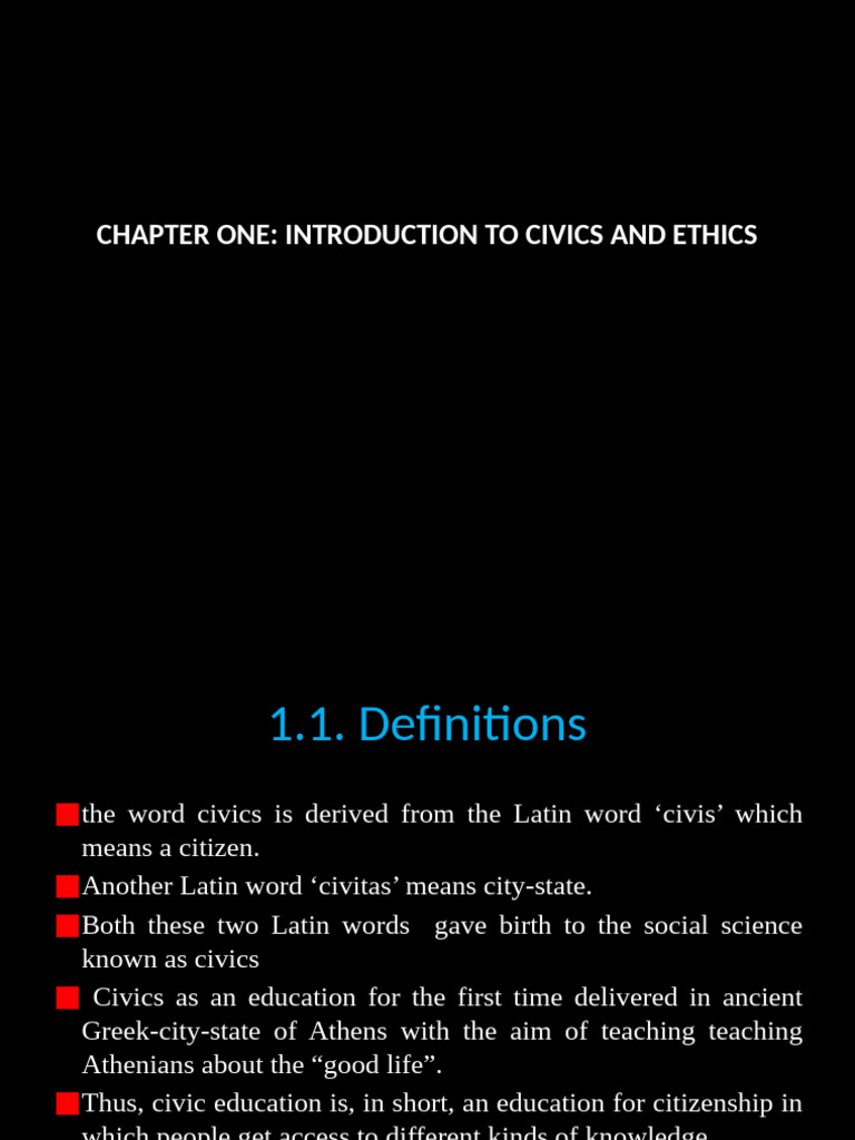 Introduction to Civics and Ethics | PDF | Civics | Citizenship