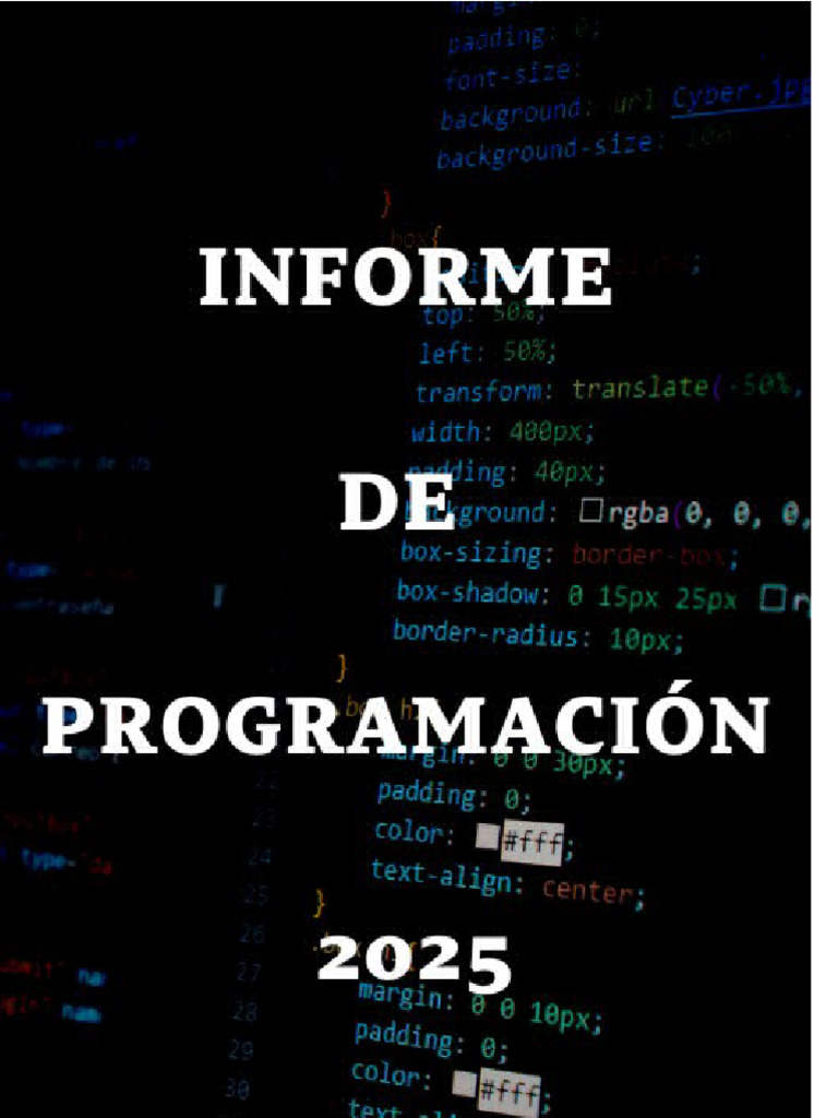 Informe de Programacion | PDF | Lenguaje de programación | Programación de computadoras