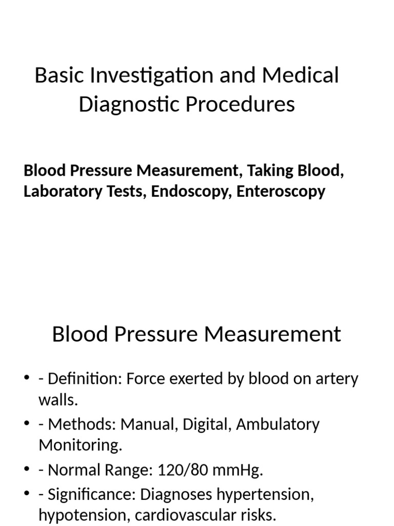 Medical Investigations | PDF