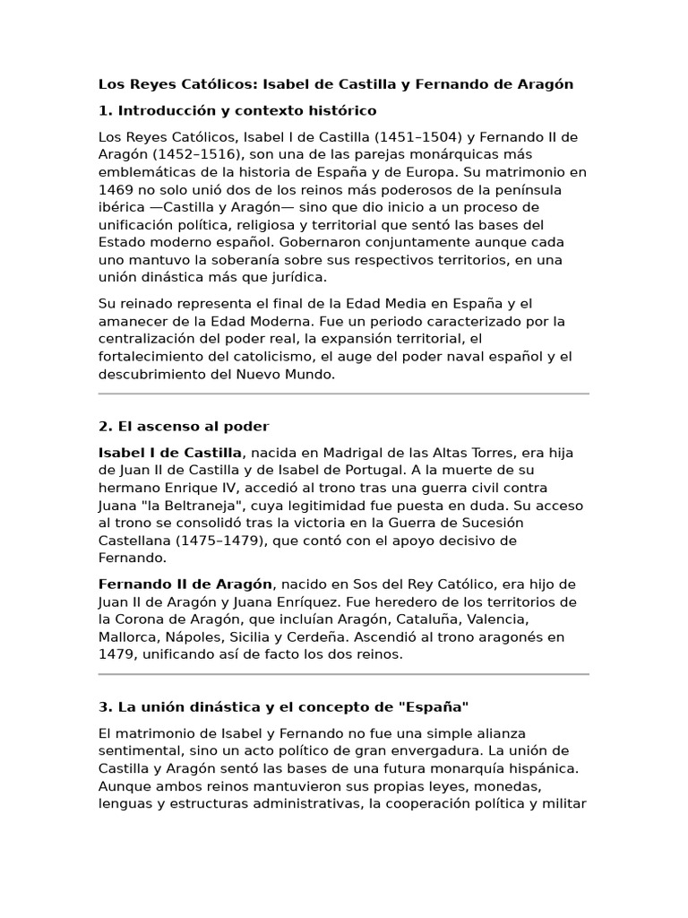Los Reyes Católicos | PDF | España