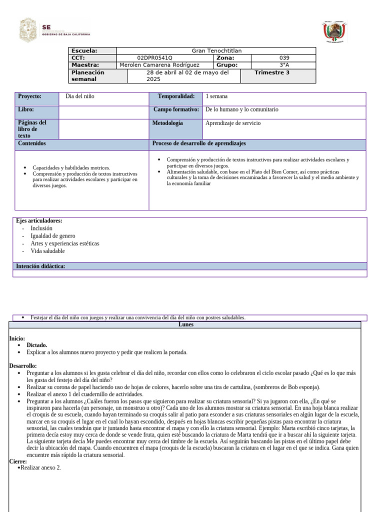 3ro abril 4 | PDF | Aprendizaje