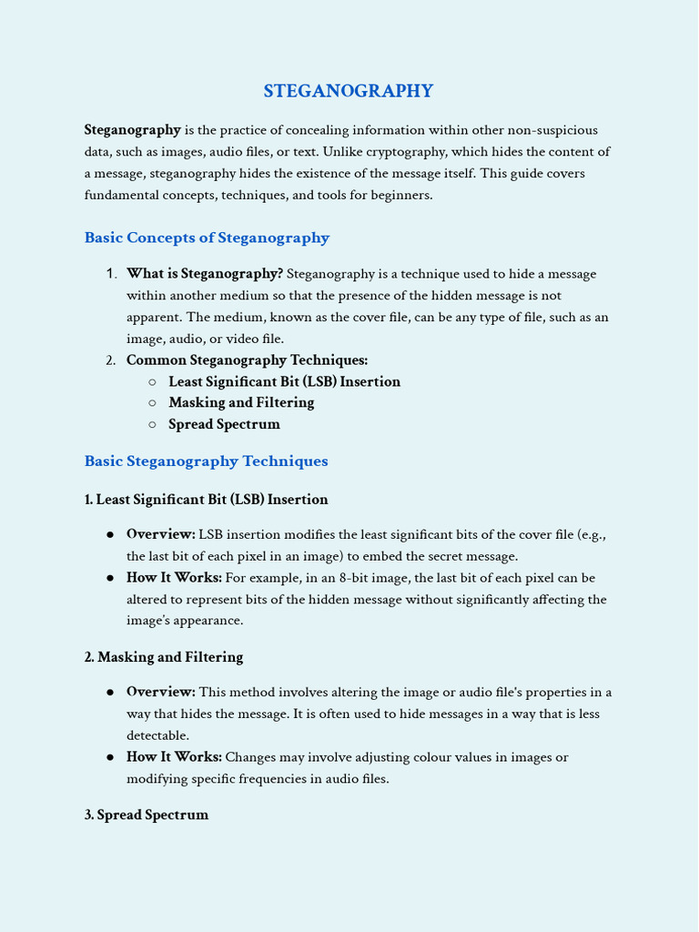Steganography | PDF | Computing