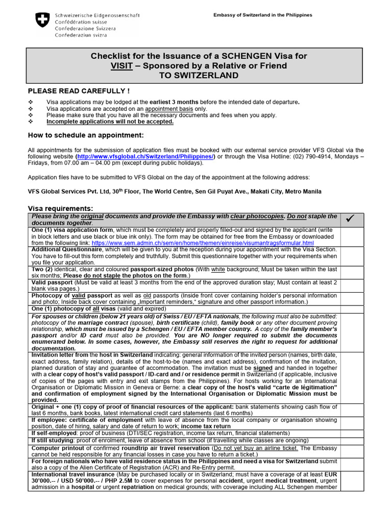 Checklist Sponsored by Friend or Relative Recent | PDF | Travel Visa | Identity Document