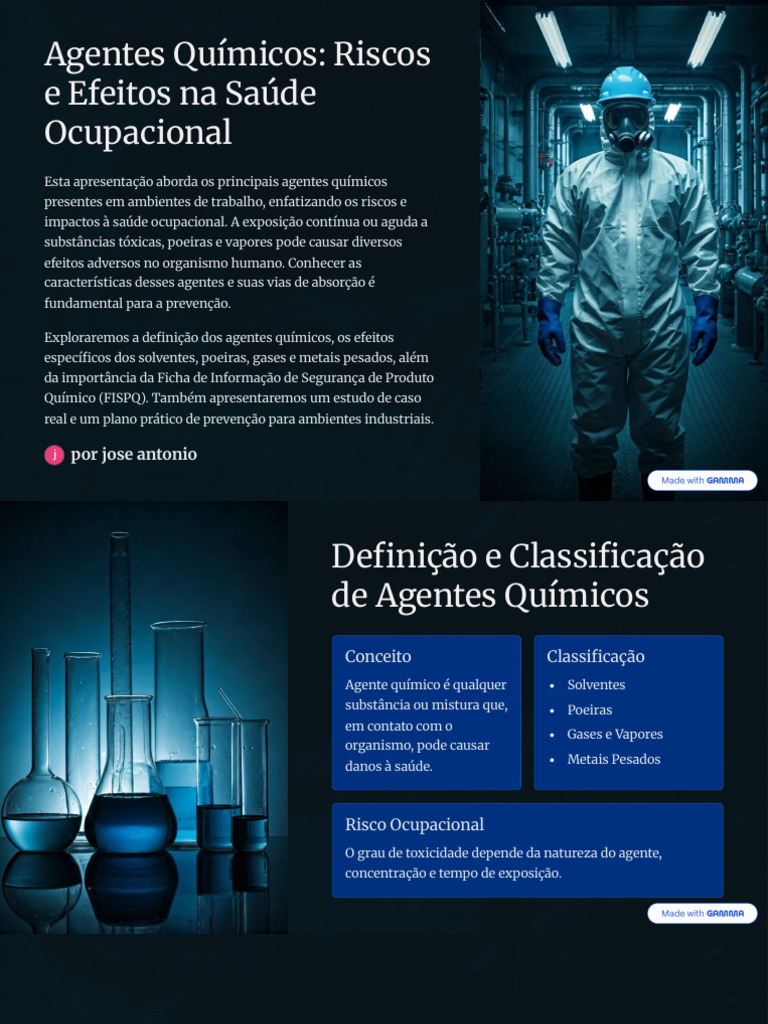 Agentes Quimicos Riscos e Efeitos Na Saude Ocupacional | PDF