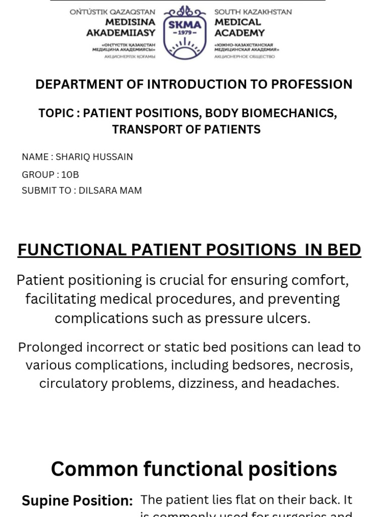 Functional Patient Positions in Bed - 20241219 - 005835 - 0000 | PDF ...