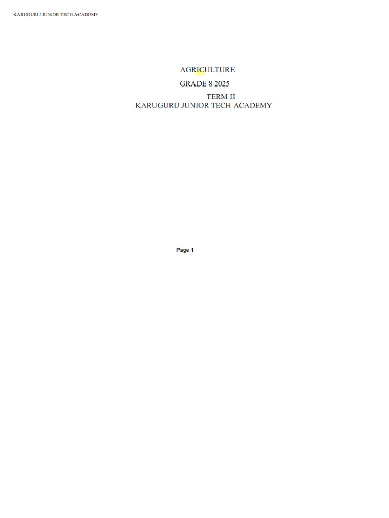 Agriculture - Grade 8 - Term-II | PDF