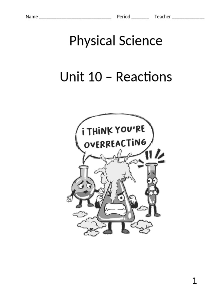 Unit 10 Notes Reactions | PDF | Chemical Reactions | Chemical Elements