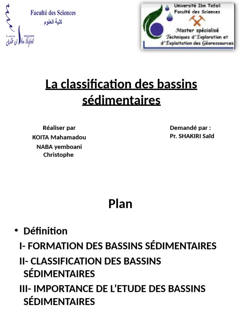 La Classification Des Bassins Sédimentaires | PDF | Bassin sédimentaire ...