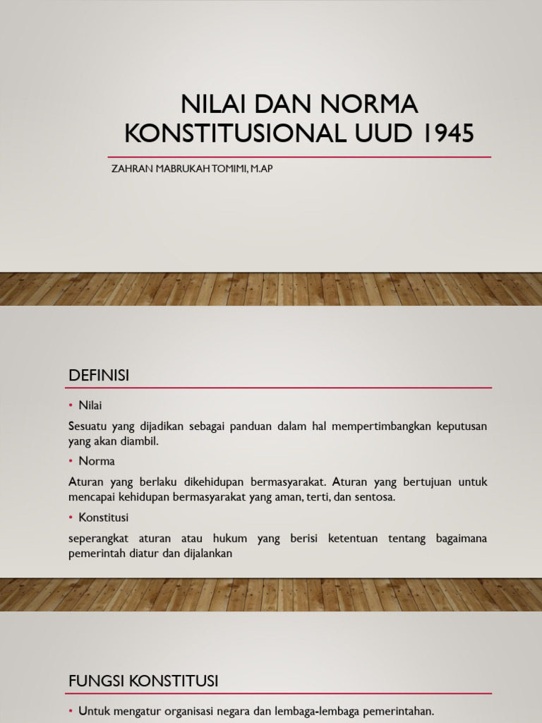 Nilai dan Norma Konstitusi UUD 1945 | PDF